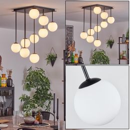 hofstein Chehalis Deckenleuchte Glas 12 cm Wei&szlig;, 9-flammig