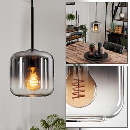 hofstein Lauden H&auml;ngeleuchte Glas 15 cm Klar, Rauchfarben, 1-flammig