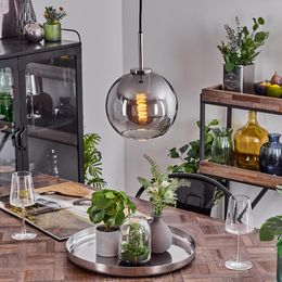 hofstein Koyoto H&auml;ngeleuchte Glas 20 cm Schwarz, Silber, 1-flammig