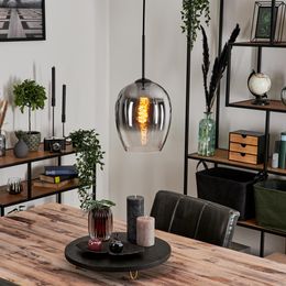 hofstein Vevino H&auml;ngeleuchte Glas 20 cm Klar, Rauchfarben, 1-flammig