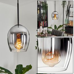 hofstein Vevino H&auml;ngeleuchte Glas 15 cm Klar, Rauchfarben, 1-flammig