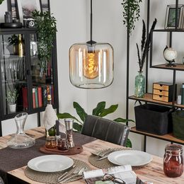 hofstein Lauden H&auml;ngeleuchte Glas 25cm Bernsteinfarben, Klar, 1-flammig