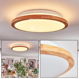 hofstein Nogueira Deckenleuchte LED Naturfarben, Wei&szlig;, 1-flammig