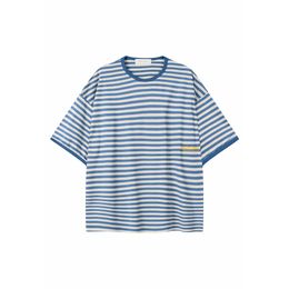 Another Cotton Lab T-Shirt Herren Gr&ouml;&szlig;e L dunkelblau / gelb / wei&szlig;