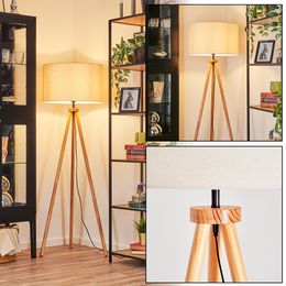 hofstein Flemming Stehleuchte 50 cm Naturfarben, Schwarz, 1-flammig