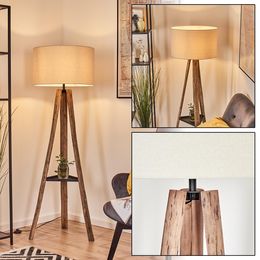 hofstein Flemming Stehleuchte 50 cm Naturfarben, Schwarz, 1-flammig