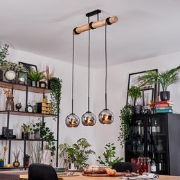 hofstein Koyoto H&auml;ngeleuchte Glas 15 cm Naturfarben, Schwarz, 3-flammig
