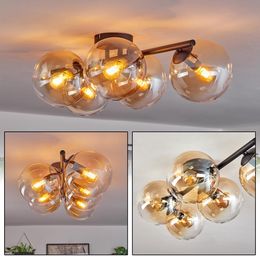 hofstein Gastor Deckenleuchte Glas 15 cm Bernsteinfarben, Klar, 5-flammig