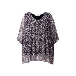 MIAMODA Bluse Damen Gr&ouml;&szlig;e M/L grau / schwarz / wei&szlig;