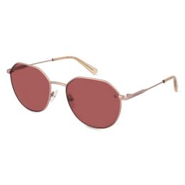Calvin Klein Jeans CKJ23201S | Unisex-Sonnenbrille | Fassung: Vollrand, Rund, Metall, Gold Rose | Glasfarbe: Rot