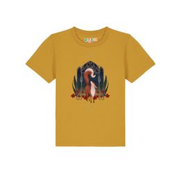 watabout.kids Shirt 'Der Wundersch&ouml;ne Fuchs' girl size 122/128 Night blue / Ochre / Orange / Red
