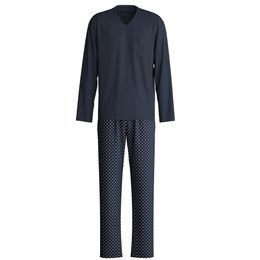 Calida Long Pajamas 'Relax Streamline' male size XXL marine blue
