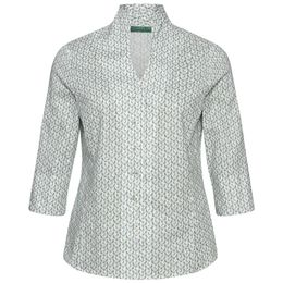 Country Line Kelchkragenbluse Wei&szlig;/Oliv (Gr&ouml;&szlig;e: 38)