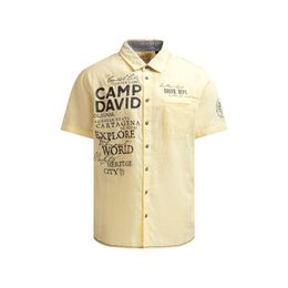 CAMP DAVID Button Up Shirt male size L Yellow