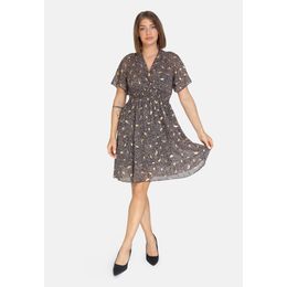 Elara Kleid Damen Gr&ouml;&szlig;e 40/42 kastanienbraun / hellbraun / gold / schwarz