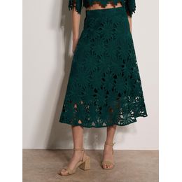 Apricot Guipure Lace Daisy Midi Skirt ' ' Damen Gr&ouml;&szlig;e 34 gr&uuml;n