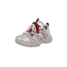 Ital-Design Sneaker Damen Gr&ouml;&szlig;e 41 dunkelbraun / grau / dunkelrot / silber Sommerschuhe
