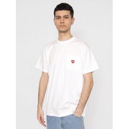 Carhartt Work In Progress Carhartt Wip Shirt 'S/S POCKET HEART T-SHIRT WHITE/RED' Herren Gr&ouml;&szlig;e XL wei&szlig;