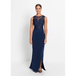 bonprix Maxikleid mit Spitze, blau, Gr.48/50 (XL), Elegant und Feminin: Abendkleid mit Spitze