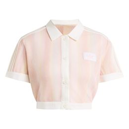 adidas originals Shirt ' SUMMER GLOW STRIPED CROPPED' female size XXS Light beige / Rose / Powder