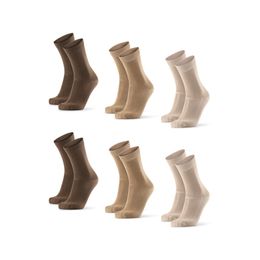 DANISH ENDURANCE Athletic Socks 'Bamboo Crew' female size 35/38 Beige / Brown