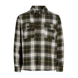 Jack & Jones JACK & JONES Button Up Shirt 'JJEREGENT' male size M Olive / White