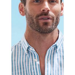 John Devin Herren Kurzarmhemd, blau-gestreift, Gr&ouml;&szlig;e XL (43/44)