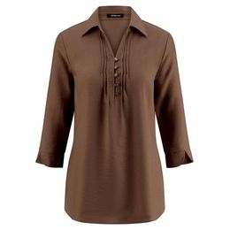 Peter Hahn - Long-Bluse mit Hemdkragen, braun, Gr. 38 / S