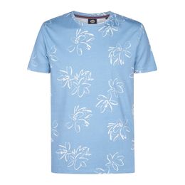 PETROL INDUSTRIES T-Shirt 'Grafito' Herren Gr&ouml;&szlig;e XXL himmelblau / wei&szlig;