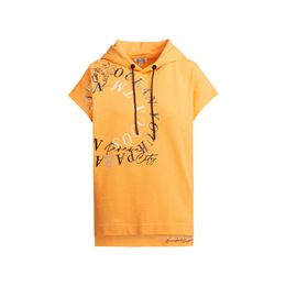 SOCCX &Auml;rmelloses Sweatshirt mit Kapuze und Artwork Damen Gr&ouml;&szlig;e XL orange