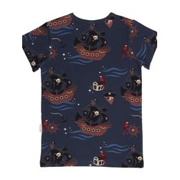 Walkiddy Shirt 'Pirate Ships' M&auml;dchen Gr&ouml;&szlig;e 128 dunkelblau