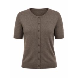 Arach&cloz Strickjacke 'Cardigan Damen Sommer Kurzarm-Cardigan mit Rundhals (1-tlg) aus weichem Woll-Mix, mit Knopfverschluss, ideal f&uuml;r Sommer & B&uuml;ro