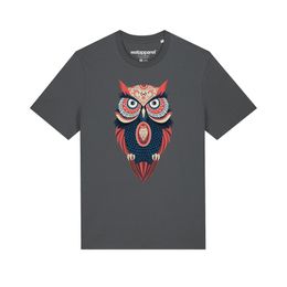 Watapparel T-Shirt ' Colorful Owl ' Herren Gr&ouml;&szlig;e M anthrazit / mischfarben