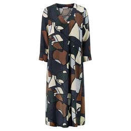 Peter Hahn - Kleid mit V-Ausschnitt, blau, Gr. 36 / S