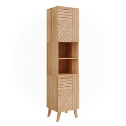 Vicco Badschrank, Gr&uuml;n, Holzwerkstoff, 3 F&auml;cher, Rechteckig, 40x177x36 cm, Badezimmer, Badezimmerschr&auml;nke, Hochschr&auml;nke