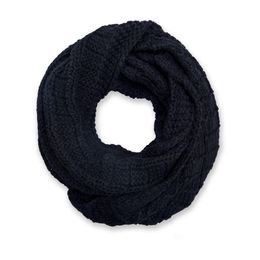 styleBREAKER Tube Scarf 'Strick Loop mit Karomuster' female size One size Black