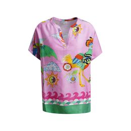 Milano Italy &Auml;rmelloses Blusen-Top mit All Over Print Damen Gr&ouml;&szlig;e XL rosa