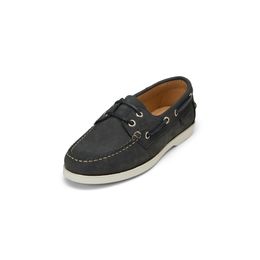 Marc O'Polo MARC O'POLO Damen Bootsschuh "aus weichem Nubuk-Rindleder", Gr. 37, blau, Obermaterial: 100% Leder, unifarben, Schuhe