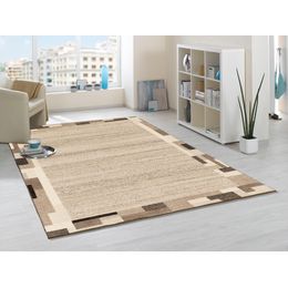 Wollteppich, B:65cm H:9mm L:130cm, beige, OCI DIE TEPPICHMARKE, Wolle, Wohnzimmer, Teppiche, "Natura Kaja", reine Wolle, Naturfaser, Wohnzimmer