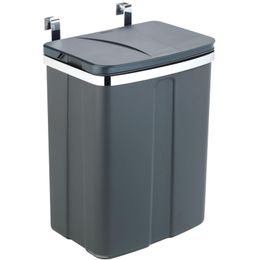 Wenko M&uuml;lleimer "T&uuml;r-Abfalleimer", B/H/T: 26cm x 34cm x 17cm, 12 l, grau, K&uuml;che, M&uuml;lleimer, zum Einh&auml;ngen in Schrank und Schublade, 12 L