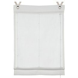 Raffrollo Gardinia, B:100cm H:140cm, wei&szlig;, Obermaterial: 100% Kunststoff, K&uuml;che, Raffrollos, "GRS Zen Silence", Stoff aus 50 % recyceltes Polyester