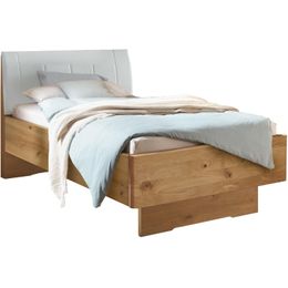 Holzbett Wiemann, B:120cm L:200cm, braun, Betten, "Cardiff, Bettgestell, Bettrahmen, teilmassiv, mit Polsterkopfteil", Fu&szlig;teil aus Massivholz,