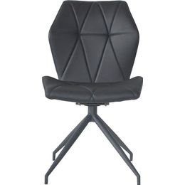 Esszimmerstuhl ByLiving, B:62cm H:90,5cm T:62cm, schwarz, Metall, St&uuml;hle, "Imke", 2er-Set, gem&uuml;tlicher Esszimmerstuhl mit Steppung, 360 Grad drehbar
