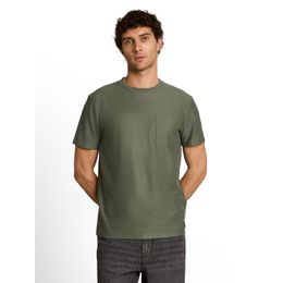Herren Rundhalsshirt, gr&uuml;n, Gr. L, Tom Tailor Denim, Single Jersey, Obermaterial: 89% Baumwolle, 10% Polyester, 1% Elasthan, Shirts