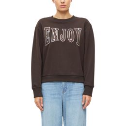s.Oliver Damen Sweater, braun, Gr. 44, gestreift, Single Jersey, Obermaterial: 75% Viskose, 18% Polyester, 7% Elasthan, Sweatshirts, in