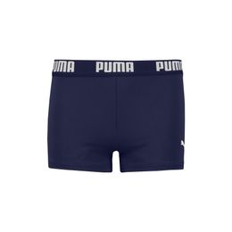 Puma Kinder Badehose "Puma SWIM BOYS LOGO TRUNKS", blau, Gr. 164, Obermaterial: 80% Polyamid, 20% Elasthan, Badehosen, mit elastischem Bund, f&uuml;r