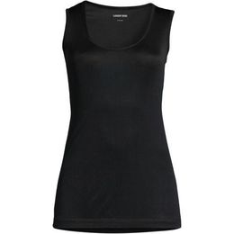 LANDS' END Seidentop f&uuml;r Damen in Plus-Gr&ouml;&szlig;e, Damen, size: plus, Schwarz, Seide, by Lands' End