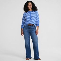 LANDS' END Soft Denim Schlagjeans High Waist in Petite-Gr&ouml;&szlig;e, Damen, size: petite, Blau, Elasthan/Baumwoll-Mischung, by Lands' End