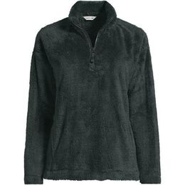 LANDS' END Pl&uuml;schfleece-Pullover mit Rei&szlig;verschluss f&uuml;r Damen in Petite-Gr&ouml;&szlig;e, Damen, size: petite, Gr&uuml;n, Polyester, by Lands' End