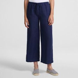LANDS' END Premium Reinleinen-Schlupfhose in 7/8-L&auml;nge, Damen, size: regular, Blau, Leinen, by Lands' End